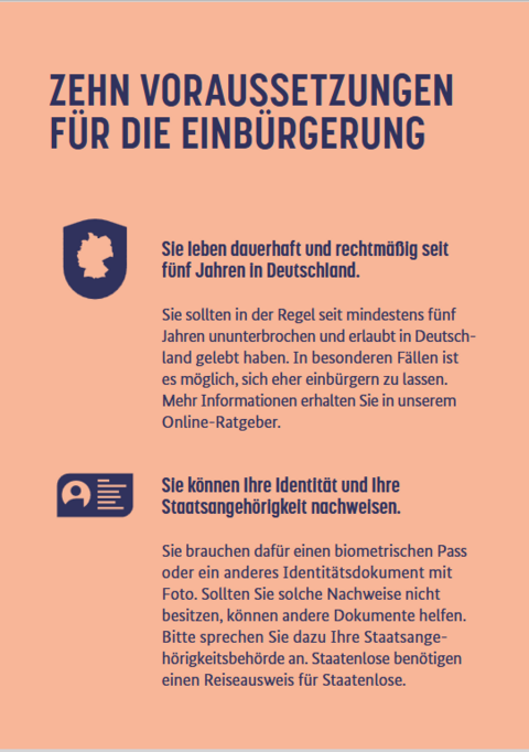 Einbürgerung: Quick-CHECK